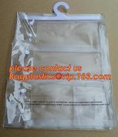 China Custom Printed PVC Hanger Bags with Slider Zipper and Plastic Hook for Clothes Packaging 50pcs for sale
