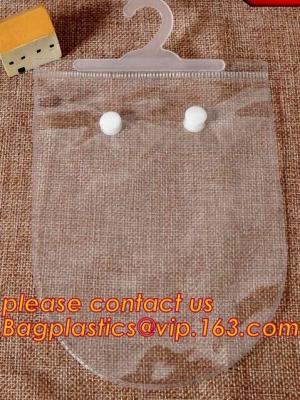 China Clear Plastic Hanger Bag with Adhesive Tape 0.05mm Thickness Custom Size for Garment Packaging for sale