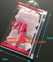 China Clear PVC Plastic Hanger Bags with Zipper Top and Button Closure for Hair Extensions Storage 10x14 inch for sale