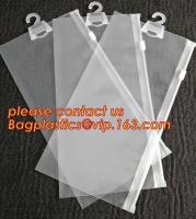 China Clear PVC Plastic Hanger Bags with Zipper Top and Button Closure for Hair Extensions Storage 10x14 inch for sale