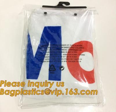 China Waterproof PVC Swimwear Bag with Hanger Plastic Zip Lock Bikini Packaging Bag 30x40cm for sale