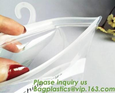 China Frosted EVA PVC Hanger Bag with Zip Lock Top for Clothes Storage 40x60cm for sale