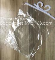 China Custom PVC EVA Garment Hanger Bag 28x35cm Waterproof Transparent Plastic Hook Bag for sale