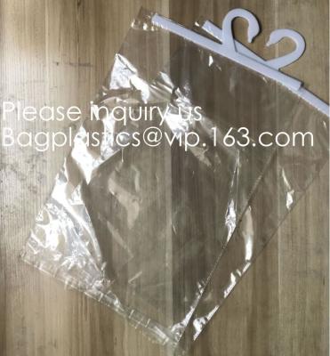 China Custom PVC EVA Garment Hanger Bag 28x35cm Waterproof Transparent Plastic Hook Bag for sale