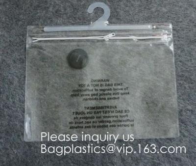 China Custom PVC EVA Garment Hanger Bag with Zip Lock for Underwear Bikini Clothes 0.2mm Thickness for sale