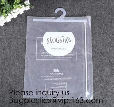 China Biodegradable Compostable Hanger Garment Bag with Self-Adhesive Seal 0.05mm LDPE for sale