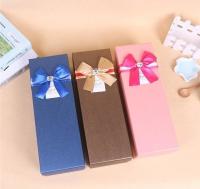 China Wholesale Custom Paper Gift Box with Ribbon Closure 60gsm Kraft Paper for Wedding Jewelry Packaging for sale