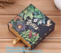 China Custom Luxury Velvet Drawer Perfume Paper Box with Gold Foil Stamping 300GSM for sale