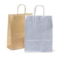 China Custom Hot Stamping Printed Paper Bag with Rope Handle 600pcs per Carton Kraft Paper Shopping Bag for sale