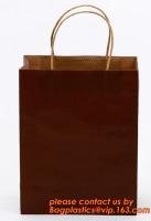 China Custom OEM Logo Printed Luxury Brown Kraft Paper Carrier Shopping Bag 250gsm for sale