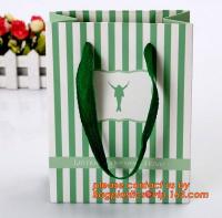 China Custom OEM Logo Printed Luxury Brown Kraft Paper Carrier Shopping Bag 250gsm for sale