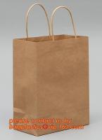 China Luxury Matt Stripe Pattern Paper Gift Bag with Rope Handle 250gsm Kraft Paper Shopping Carrier Bag for sale