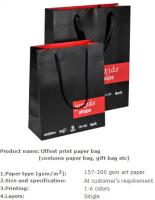 China Custom Luxury Paper Shopping Bag with Ribbon Handle 250gsm Kraft Paper Eco Friendly for sale