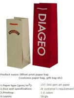 China Custom Luxury Paper Carrier Bag with Glitter 250gsm Art Paper for Wine Gift Packaging for sale