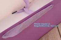 China Floral Hibiscus Paper Carrier Bags with Ribbon Handle 250gsm Shopping Grocery Bags for Wedding Gift for sale