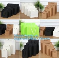 China Custom Printed Paper Gift Bags 250gsm Kraft Shopping Carrier Bags with Logo for Retail Clothing for sale