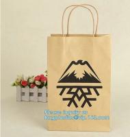 China Custom Paper Gift Bag with Ribbon Handle Gold Foil Logo Wedding Favor Bag 300gsm for sale
