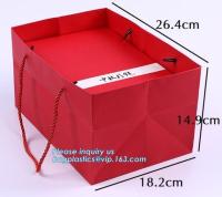 China Custom Luxury Paper Gift Bags with Gold Foil Logo and Ribbon Handle 300gsm for sale