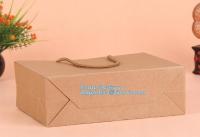 China Custom Printed White Kraft Paper Carrier Bag 300gsm Eco Friendly Shopping Bags with Logo for sale