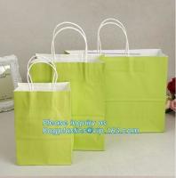China Brown Kraft Paper Carrier Gift Bag with Twisted Handle 100-300gsm Custom Logo for sale
