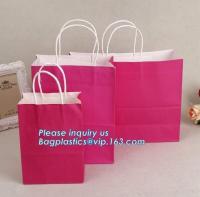 China Brown Kraft Paper Carrier Gift Bag with Twisted Handle 100-300gsm Custom Logo for sale