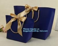 China Custom Paper Shopping Bags with Cotton Ribbon Handles 30x13x32cm Kraft Gift Bags for sale