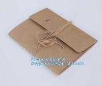 China Custom Kraft Paper Envelope Gift Card Packaging Eco Friendly 250gsm 30x13x32cm for sale