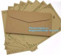 China Custom Kraft Paper Envelopes with String A4 A5 A6 Sizes for Wedding Invitations Fancy Foil Design for sale