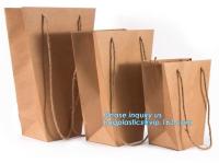 China Custom Kraft Paper Flower Carrier Bag with Handle Stamping Logo Fancy Paper Bag for Pot Plants 0.5mm Thickness for sale