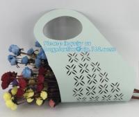 China Custom Clear PP Flower Carrier Bag with Handles 30x40cm for Plant Packaging for sale