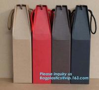 China Eco Friendly Tea Brown Paper Bag with Ribbon Handles Custom Logo Print for Wine Packaging Gifts for sale