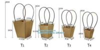 China Kraft Paper Laminated Flower Carrier Bag Waterproof Gift Packaging with Custom Logo 500 Pieces MOQ for sale