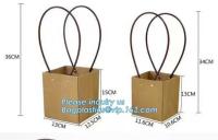 China Kraft Paper Laminated Flower Carrier Bag Waterproof Gift Packaging with Custom Logo 500 Pieces MOQ for sale