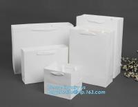China Laminated Luxury Paper Bags with Flat Tape Handle for Retail Clothing Packaging Custom Size for sale