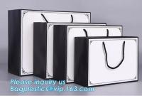 China Eco Friendly Kraft Paper Bags with Black Handle Wholesale 30x40cm Custom Logo for sale