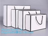 China Eco Friendly Kraft Paper Bags with Black Handle Wholesale 30x40cm Custom Logo for sale
