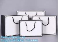 China Eco Friendly Kraft Paper Bags with Black Handle Wholesale 30x40cm Custom Logo for sale