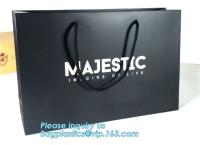 China Eco Friendly Kraft Paper Bags with Black Handle Wholesale 30x40cm Custom Logo for sale