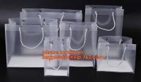 China Clear PP Plastic Shopping Bag with Plastic Handle Heat Seal Square Bottom 0.2mm for sale