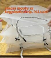China Clear PP Plastic Shopping Bag with Plastic Handle Heat Seal Square Bottom 0.2mm for sale