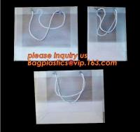 China Clear PP Plastic Shopping Bag with Plastic Handle Heat Seal Square Bottom 0.2mm for sale