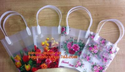 China Custom PP Trapezoidal Rectangular Flower Package Bags with Tube Handle 0.2-0.8mm Thickness for sale
