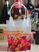 China Custom PP Trapezoidal Rectangular Flower Package Bags with Tube Handle 0.2-0.8mm Thickness for sale