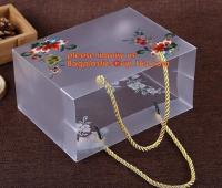China Customized square shape flower pattern long handle PP gift bag,flower vase, disposable flower plastic bag, plastic folda for sale