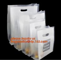 China Biodegradable HDPE LDPE Die Cut Patch Handle Custom Printed Plastic Shopping Bags 100% Eco Friendly for sale