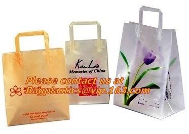 China Frosted Die Cut Handle LDPE Plastic Take Out Bag for Bread Packing Foldable Shopping Poly Bag for sale