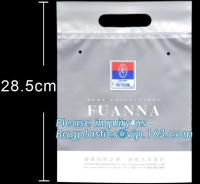 China Custom Printed Die Cut Handle Plastic Bags 12x15 Inch Light Green Promotional Recycle Grocery Shopping Bags for sale