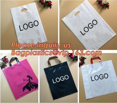 China Biodegradable LDPE Soft Loop Handle Plastic Bags with Custom Logo Printing 5000pcs for sale