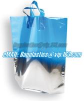 China Custom Biodegradable Plastic Shopping Bag with Soft Loop Handle 12 Color Print for sale