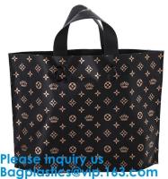 China Colored Soft Loop Plastic Handle Bags with Cardboard Insert Bottom 10 Colors Printing Custom Size for sale